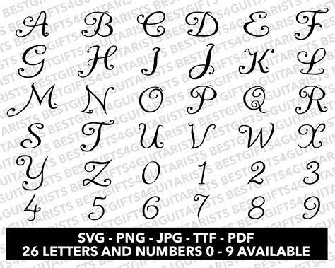 Curly Font SVG Curly Font TTF Curly Letters SVG Png Ttf Pdf Curly Numbers Curly