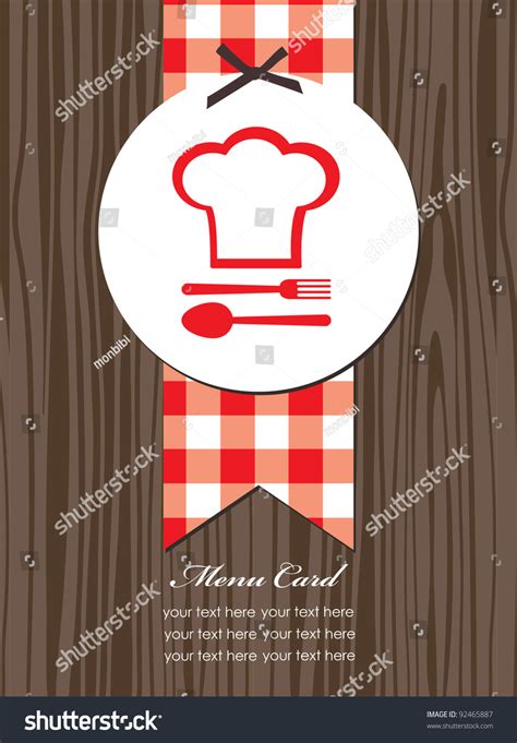 Vektor Stok Cute Menu Card Vector Illustration Tanpa Royalti 92465887 Shutterstock