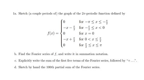 Solved 1a Sketch A Couple Periods Of The Graph Of The