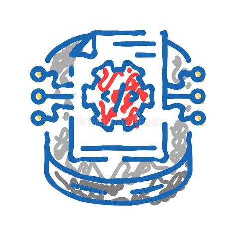 Schema Development Database Icon Doodle Illustration Stock Illustration Illustration Of