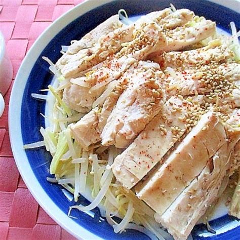 簡単！鶏むね肉ともやしのレンジ蒸し レシピ・作り方 By はぁぽじ 楽天レシピ