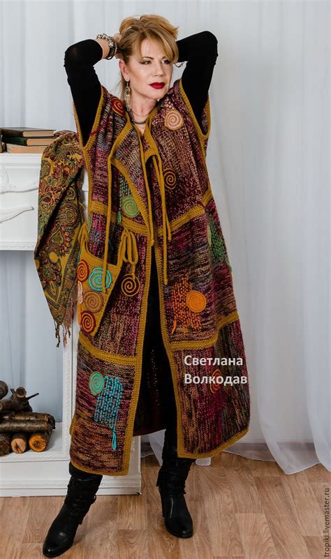 Палитра вязаное пальто жилет двустороннее авторское в интернет магазине на Ярмарке Мастеров