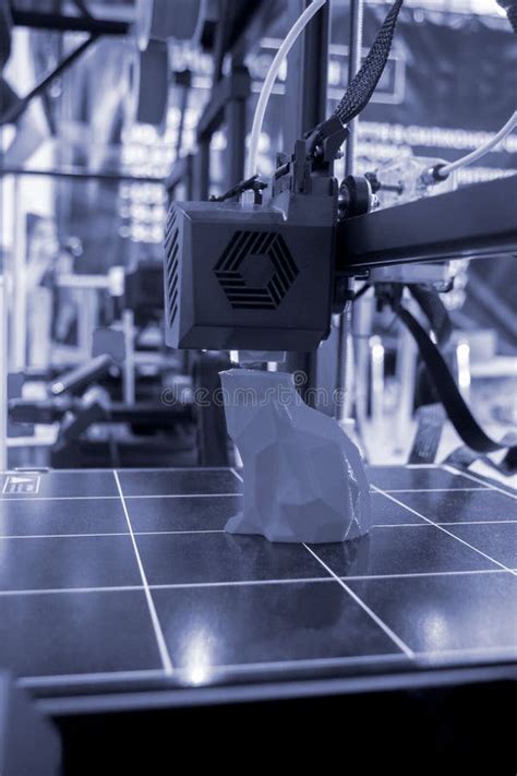 3d Printer Printing Prototype Molten Plastic Process Of Creating Prototype Model Stock Image
