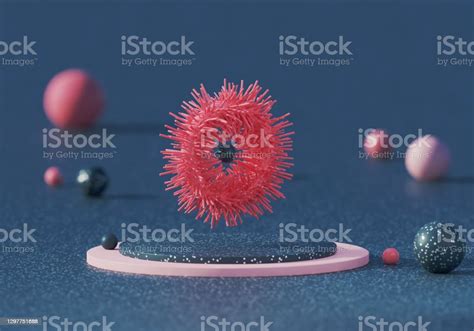 핑크와 블루 색상의 추상만족 기하학적 구성의 3d 렌더링 현대 미술 입자 연구 유기 개체 0명에 대한 스톡 사진 및 기타 이미지 Istock