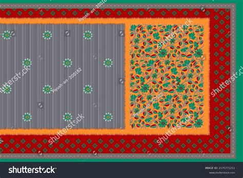 Multi Patterns Colorful Sari Design Textile Stock Illustration 2175771211 Shutterstock