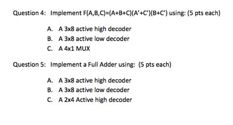 Solved Question 4 Implement Fabc Abcacbc