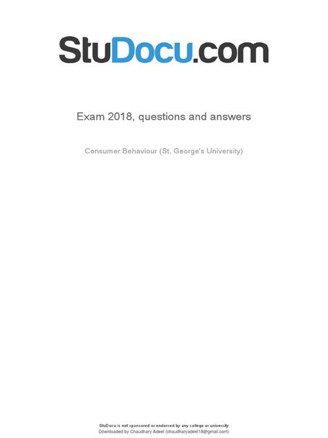 Exam 2018 Questions And Answers Pdf Behavior Marketing