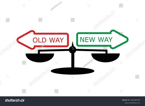 Old Way Vs New Way Icon Stock Vector Royalty Free 2391381763 Shutterstock