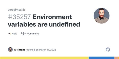 Environment Variables Are Undefined · Vercel Nextjs · Discussion