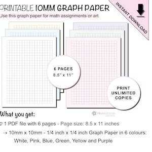 Printable Graph Paper With Mm X Mm Grid Spacing Inch X Inch Graph Paper Cm X