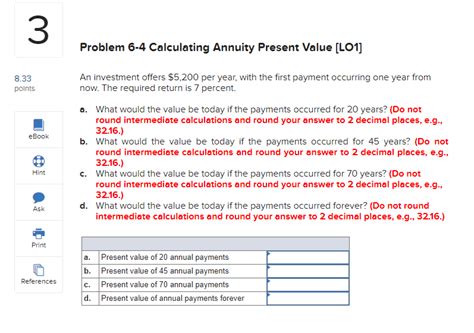 solved 3 problem 6 4 calculating annuity present value [lo1]