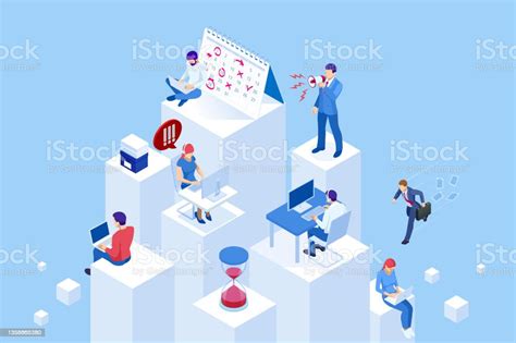 등등 측정 프로젝트 마감일 성공으로 가는 길에 시간 관리 시간 관리 프로젝트 계획 일정을 작업하는 과로 한 남자의 기한 개념 직업에 대한 스톡 벡터 아트 및 기타 이미지