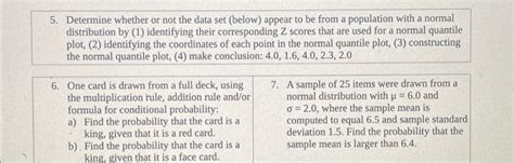 Solved 5 Determine Whether Or Not The Data Set Below Chegg Com