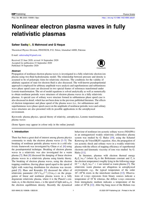 Nonlinear Electron Plasma Waves In Fully Relativistic Plasmas Request Pdf