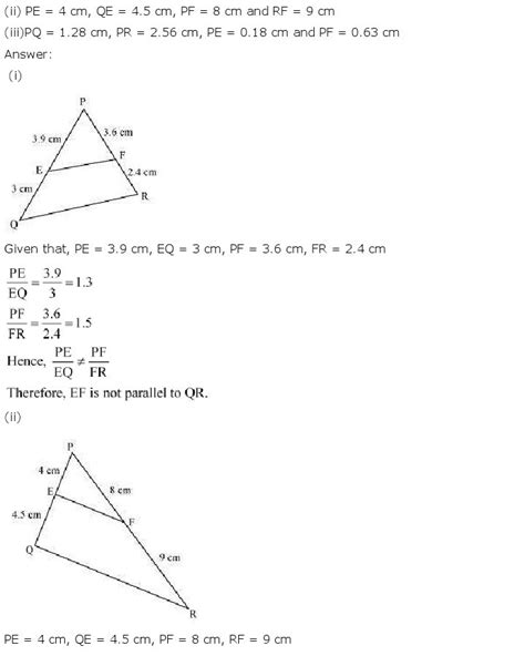 Triangles Class 10 Mathematics Ncert Solutions