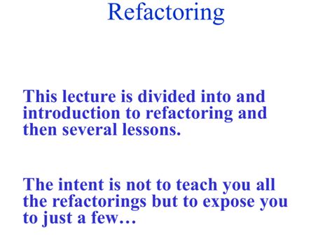 refactoring