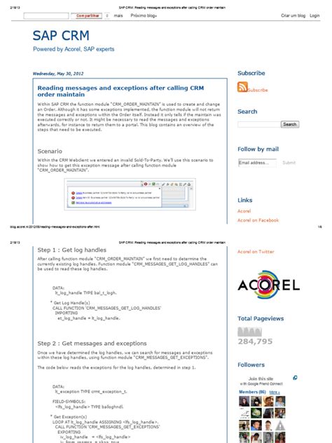 Sap Crm Reading Messages And Exceptions After Calling Crm Order Maintain Pdf Customer