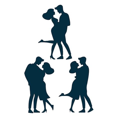 Loving Couple Hug Silhouette Vectors And Illustrations For Free Download