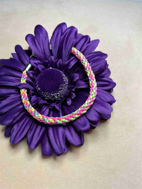 Dulce” Kumihimo Ribbon Bracelet In Rainbow Colours Numonday