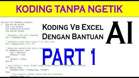 koding vb excel dengan ai youtube