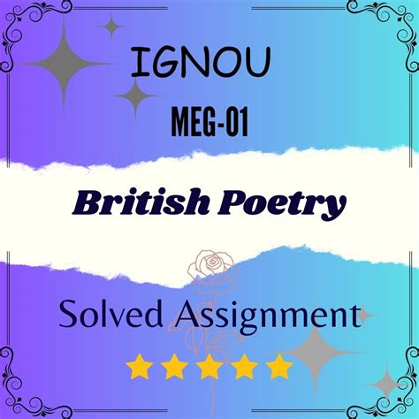 Meg 01 Solved Assignment British Poetry 2025