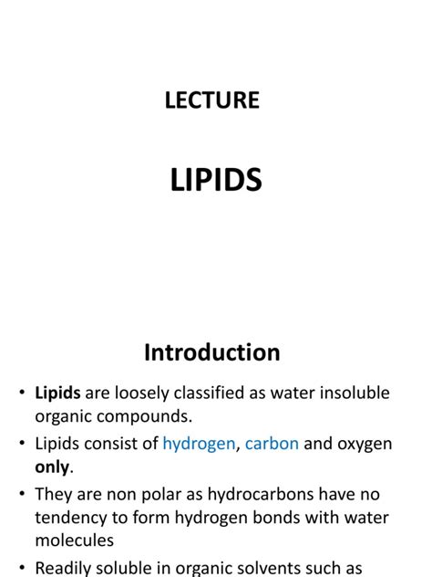 Bio 111 Lecture Lipids Pdf Lipid Triglyceride
