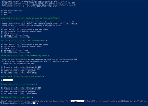 Cannot Issue Certificate For Ip Address · Issue 1681 · Win Acme Win