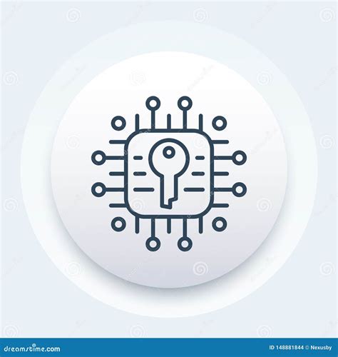 Encryption And Data Protection Linear Icon Stock Vector Illustration Of Internet Data