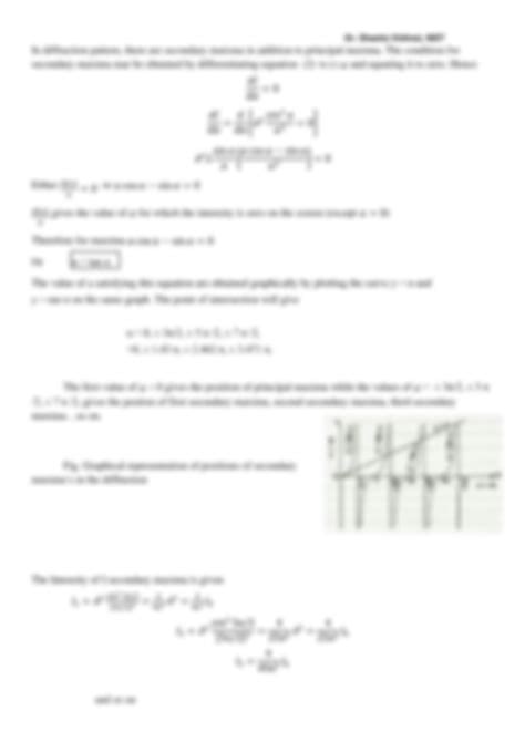 SOLUTION Diffraction Complete Notes Engineering Physics And Class Th Studypool
