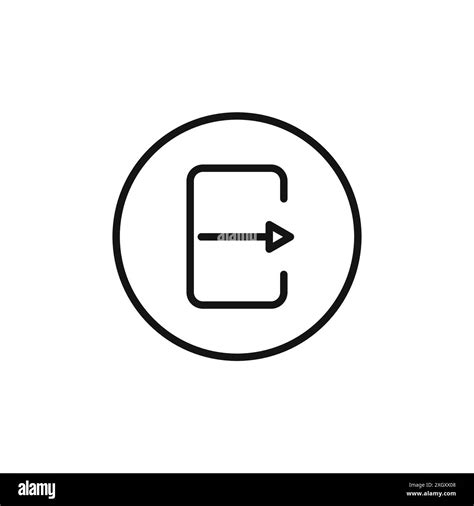 Log Out Icon Logo Sign Vector Outline In Black And White Color Stock Vector Image And Art Alamy
