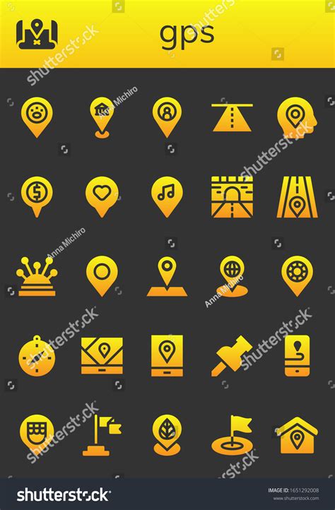 Gps Icon Set 26 Filled Gps Stock Vector Royalty Free 1651292008 Shutterstock