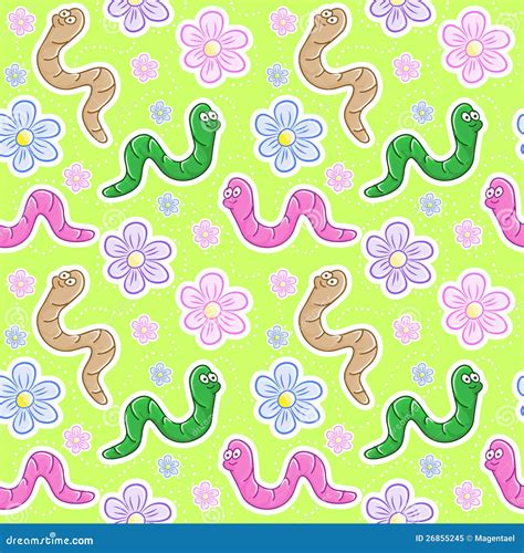 Seamless Texture With A Worm Stock Illustration Illustration Of