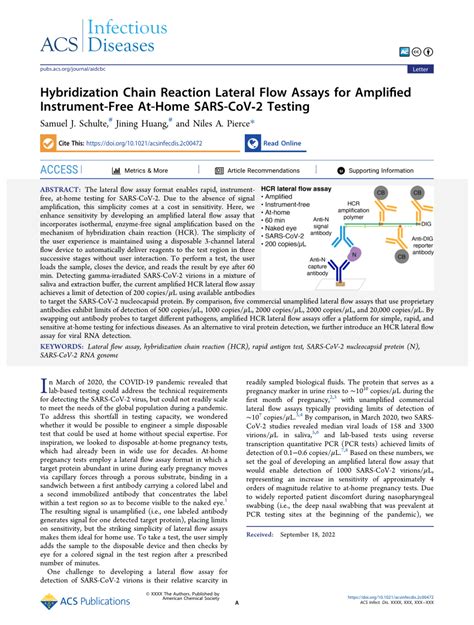 Pdf Hybridization Chain Reaction Lateral Flow Assays For Amplified Instrument Free At Home
