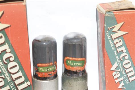 B Marconi Full Cup Getter Audio Double Triodes SN GT Coated Glass Codes FE And GE