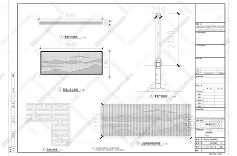 景墙详图CAD施工图下载 ID 106971934 建e施工图