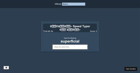 Vanilla JS Projects Typing Game Codesandbox