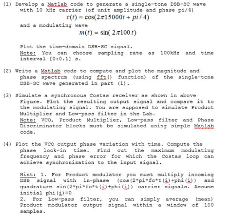 1 Develop A Matlab Code To Generate A Single Tone