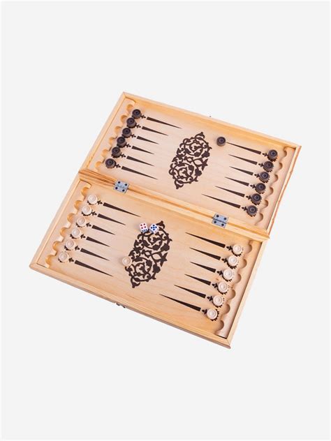 Игра настольная набор 2 в 1 Нескучные игры Шахматы и нарды бежевый коричневый цвет — купить