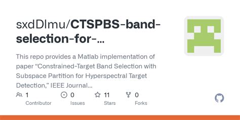 Github Sxddlmu Ctspbs Band Selection For Hyperspectral Target Detection This Repo Provides A