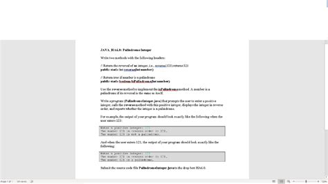 Solved Java Ha60 Palindrome Integer Wrie Woethods With The