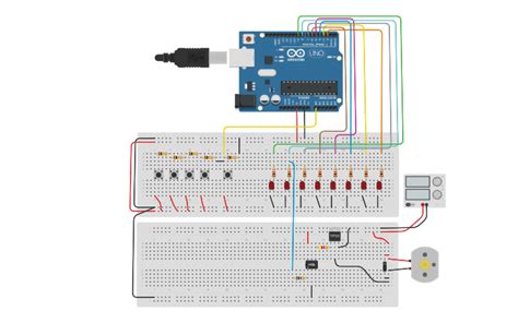 circuit design arduino com motor dc via pwm tinkercad