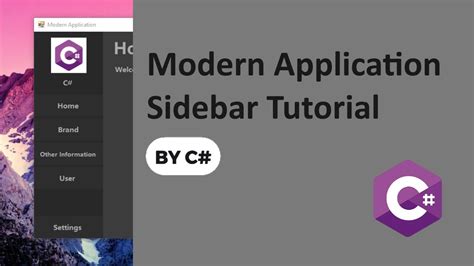 modern application sidebar in c tutorial by c youtube