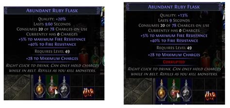 PoE Flask Quality Over 20 Crafting