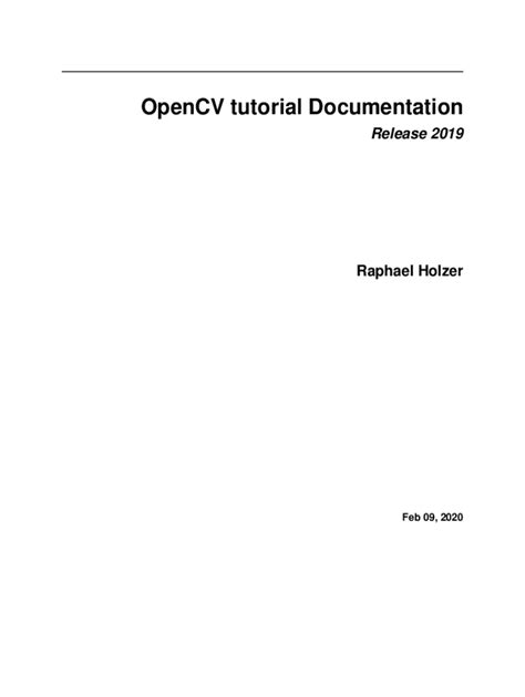 Fillable Online The Opencv Tutorial Read The Docs Fax Email Print