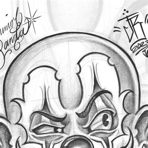 Chicano Skull Drawing Graffiti Chicano Cholo Style Drawings Chicano