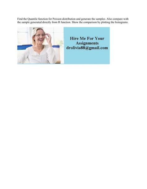 Find The Quantile Function For Poisson Distribution And Generate The S Docx