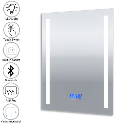 X Mm Modern LED Bluetooth ILLUMINATED Bathroom Mirror Light Smart Touch