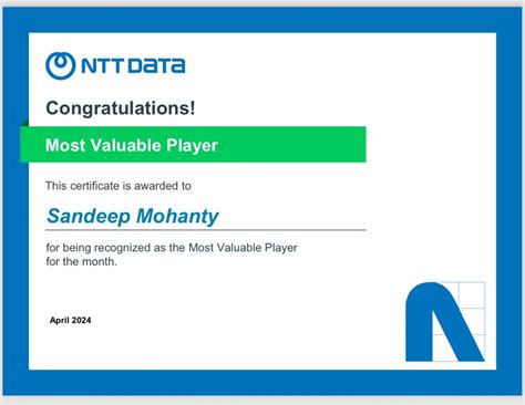 sandeep mohanty on linkedin thank you ntt data for the wonderful recognition