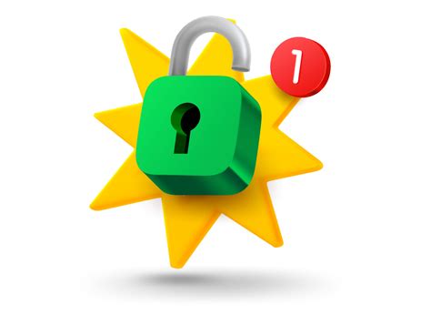 Opened Padlock With Explosion Effect 3d Vector Mobile Application Icon With Notification