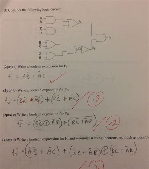 solved consider the following logic circuit a write a